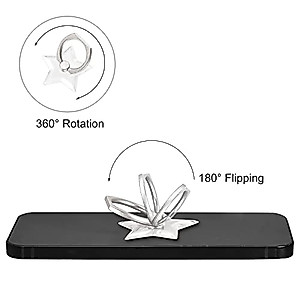 uxcell Transparent Phone Ring Holder, Clear Finger Grip Stand for Phone, Case, Tablet (Star Shape)