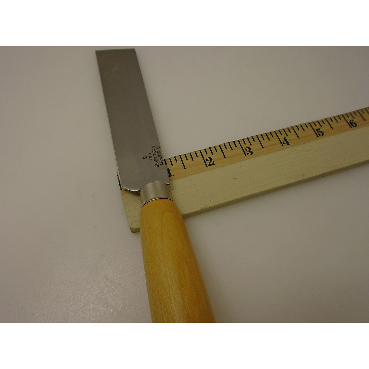 Dexter USA Set of (3) R Murphy USA #5 Square Point Rubber Knives, wood handles 5 SWRU Utility, multi use fixed blade craft knife