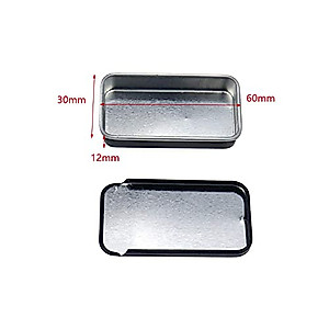 Coshar 20pcs Mini Slide Top Tin Containers Portable Rectangular Box for Crafts Storage, DIY Lip Balms and Solid Perfumes(Black)