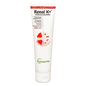 Vetoquinol Renal K+ (Potassium Gluconate) Potassium Supplement Gel for Dogs and Cats, 5oz