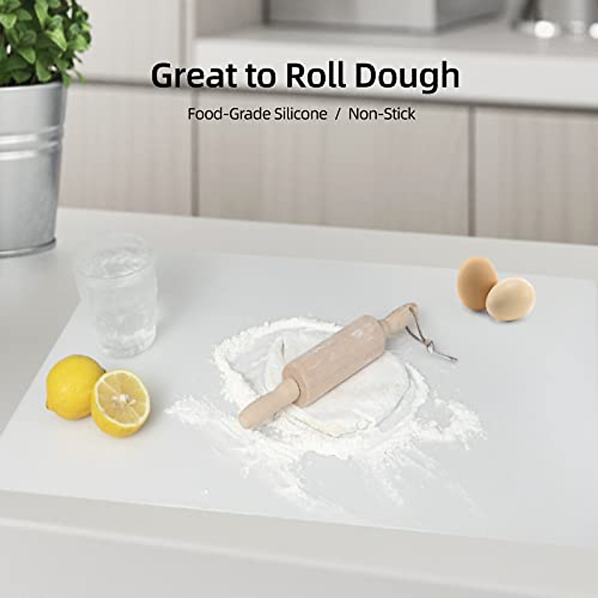 2 Pack Silicone Mats for Kitchen Counter, Treerit Non-slip Waterproof Large Countertop Protector Mat, Heat Resistant Mat, Silicone Craft Mat, Silicone Placemat, 23.6 x 15.7 Inches x 1mm, Translucent