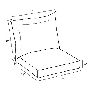 Arden Selections Outdoor Dining Chair Cushion Set 21 x 21, Sapphire Blue Leala