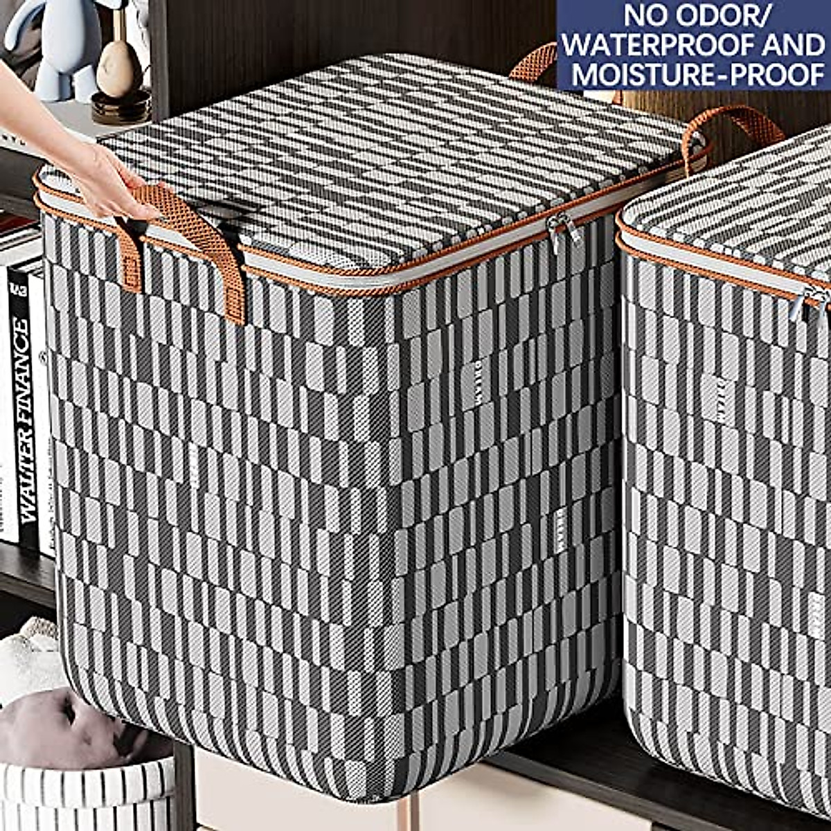 Multipurpose Space Save Lightweight Folding Clothes Storage Box - Portable Large Capacity Wardrobe Sorting Storage Bag with Reinforced Handle Zipper for Home Office Bedroom (S(48x44x48cm))