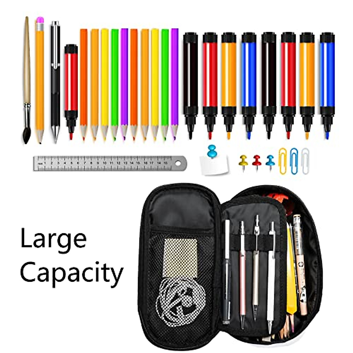 Pencil Case for Boys, Cute Pencil Pouch Big Capacity Waterproof and Durable Pencil Bag for Kids Teens Students School Supplies… (Game Green and Blue)