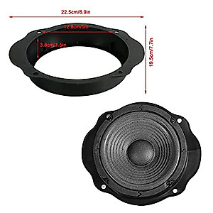 NuIth 6.5"/6.75" Car Door Speaker Adapter Bracket Compatible with Ford F150 2009-2013, Focus 2004-2012, Escape 2005-2012, C-Max 2003-2010 Mount Aftermarket Speaker Spacer Ring 1 Pair