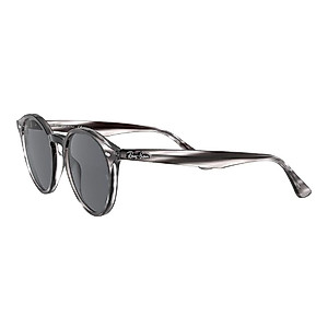 Ray-Ban RB2180 Round Sunglasses, Striped Grey Havana/Dark Grey, 51 mm