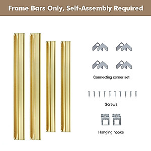 Floating Frame for 16x20 Canvas Paintings, DIY Metal Canvas Frame with 1.5" Deep, Modern Floater Frame for Oil Paintings Portrait Landscape Living Room Bedroom Home Office Wall Art Decor (Gold)