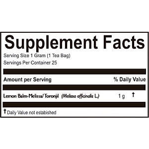 Hanan Peruvian Secrets Lemon Balm Tea (Toronjil) - 25 Teabags of Herbal Tea - Melissa Herb for Relaxing Herbal Tea - Natural Dried Plant Leaves from Peru (not extract) – Melissa officinalis