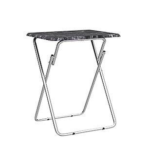 Garden 4 you Portable Folding TV Tray/TV Trays Foldable Dinner Snack Trays Table, Portable Foldable Table Small Sofa Bedside Tables with Light Weight, 15 x 18.9 x 26 in(Black Marble,1PC)
