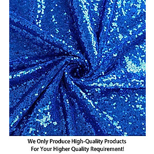 Fabric by The Yard 1 Yard Royal Blue Sequin Fabric Glitter Embroidery Fabric by The Yard Material for DIY Sewing Curtain Backdrop Tablecloth Table Linen Runner Clothes (Royal Blue)