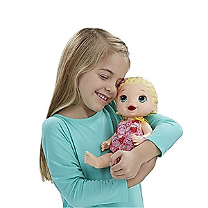 Baby Alive Super Snacks Snackin’ Lily Baby: Blonde Baby Doll That Eats, with Reusable Doll Food, Spoon and 3 Accessories, Doll for 3-Year-Old Girls and Boys and Up (Amazon Exclusive),Pink,Medium
