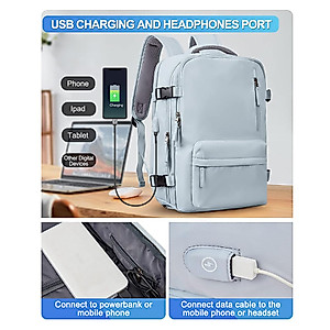 Alkyne Bidmanba Travel Backpack,Watreproof Hiking Backpack,Larg Capacity Backpack with Shoes Compartment and USB Port Charger (Pink)