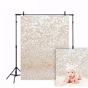 Funnytree 6X8ft Bokeh Golden Spots Backdrops for Photography Halo (Not Glitter) Sand Scale Background Professional Wedding Bridal Shower Newborn Baby Portrait Photo Studio Props