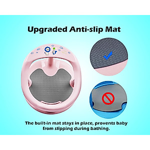 Baby Bath Seat for Babies 6 Months & Up/Integrated Non-Slip Mat/Infant Bath Seat Ring for Sitting Up in The Tub with Suction Cups (Inapplicable to Textured Tub)