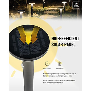 Yoolax Solar Pathway Lights Outdoor Motion Sensor Landscape Lights 2 Pack Waterproof Dusk to Dawn Path Lights for Garden, Patio, Yard, Driveway (Black)