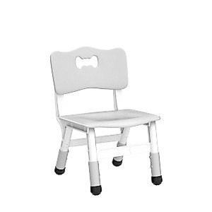 WHY TOYS 4 Piece Kids Chair Set 3 Levels Adjustable Stackable Kids Chairs Ideal for Playrooms, Schools, Daycares and Homes Washable and Easy to Clean Max Weight 220LB(Grey 4Piece Set)