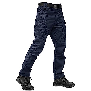 TACVASEN Tactical Pants Men Lightweight Hiking Pants for Men Long Working Pants Military Cargo Pants Outdoor Adventure Pants Men Hunting Pants Navy