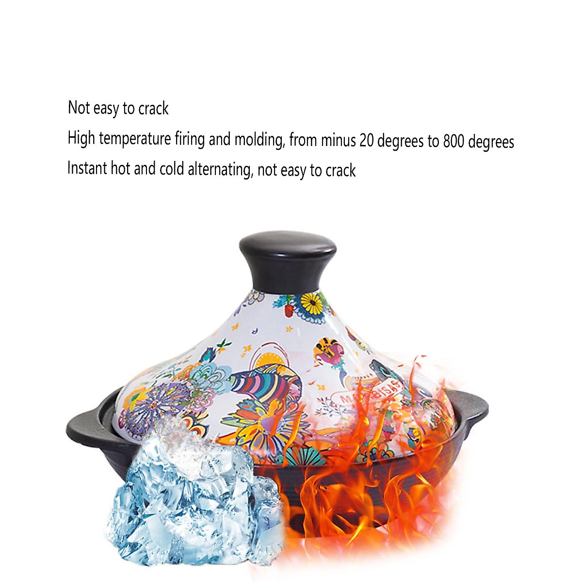 GFHVDC tagine pot moroccan for cooking Tagine Pot Enameled Cast Iron Casserole Non Stick Saucepan Exotic Stew Pot with Lid Oven Safe Dish w Large Capacity, Cone Shaped Lid, Cookware Gift,2.2l