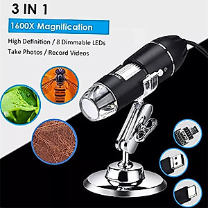 LXXSH Digital Microscope Magnifying Camera with Light Charging Stand Handheld Inspection Magnifier (Color : A, Size : One Size)