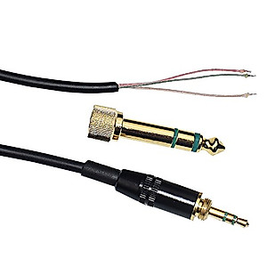 MDR-7506 Replacement Audio Cable Extension Spring Relief Coiled Cord with 1/4-inch Adapter Compatible with MDR-V6 V600 V700 V900 MDR-7506 MDR-7509 ATH-M50 ATH-M50s Headphones