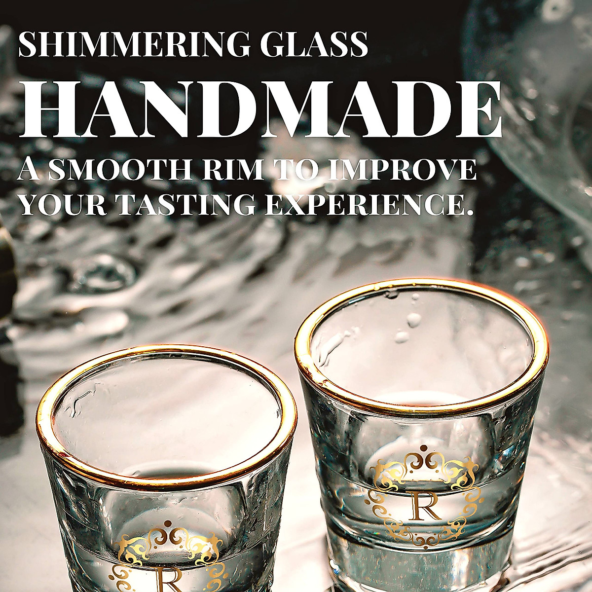 Personalized Shot Glass Set, Custom Gifts for Tequila, Vodka, or Whiskey Lovers, Birthday, Christmas Gifts for Him, Her, 2 Pack, with Initial S