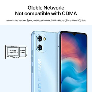 UMIDIGI Cell Phone G1, Android12 Unlocked Cell Phone, Dual Sim 4G LTE Mobile Phone, 3+32GB 256G Expandable, 6.52" HD+, 5150mAh, GSM Unlocked