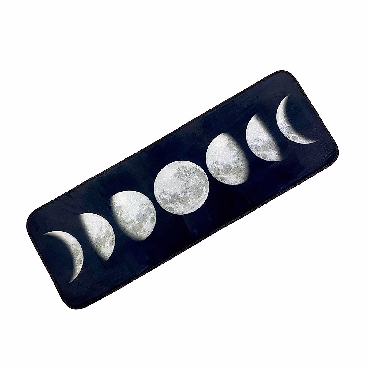 MorroMorn Black and White Runner Mat Throw Rug Bohemian Trendy, Non Skid Machine Washable Water-Absorbent - 20x60 inches (Moon)