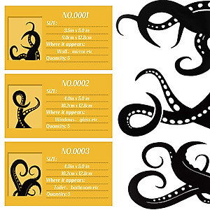 15 Pieces Kraken Octopus Toilet Tentacles Wall Decals Decor Sticker Octopus Toilet Home Decal Black Sea Creature Wall Art Sticker Tentacles Bathroom Kraken Decal for Toilet Seat