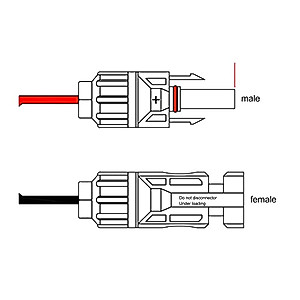 Solar Panel Connector Cable 12AWG 0.44m PVC Copper Solar Panel to SAE Adapter for Automobiles, Solar Devices