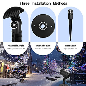 (2021 Version) Christmas Snowflake Projector Lights, 180°Rotating LED Snowfall Projection Outdoor Lights Outdoor Indoor, Waterproof LED Snow Falling Projector for Patio, Garden, Party