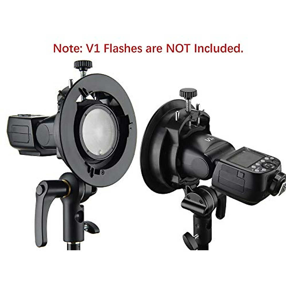 Godox S2 Speedlite S-Type Bracket Bowens Mount Flash Holder for Godox V1 AD200Pro AD400Pro AD200 and Other Flashes, Precise Tilt Control, Large Handle, Integrated Umbrella Mount
