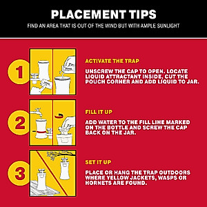 Catchmaster Yellow Jacket, Hornet, & Wasp Trap Jar Bait Refill 2-Pk, Reusable Bug Catcher Attractant, Outdoor Flying Insect Trap, Wasp Killer Bug Trap, Pet Safe Pest Control for Backyard & Patio