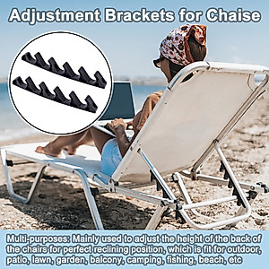 AHANDMAKER 4 Pcs Adjustment Brackets for Chaise, 5 Position Back Support Adjuster for Outdoor Patio Lounge, Plastic Hook Hangers, Vertical Hook Rack for Recliner Parts Replacement, Black
