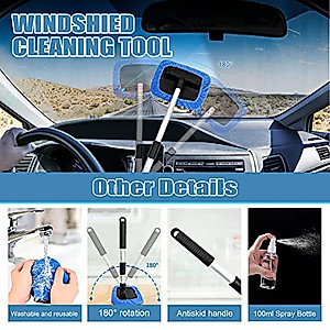 ESERRUY 20 PCS Car Interior Detailing Kit, Car Cleaning Kit with High Power Portable Handheld Vacuum, Auto Detailing Drill Brush Set, Car Windshield Cleaner, Car Wash Kit Supplies for Exterior Wheels