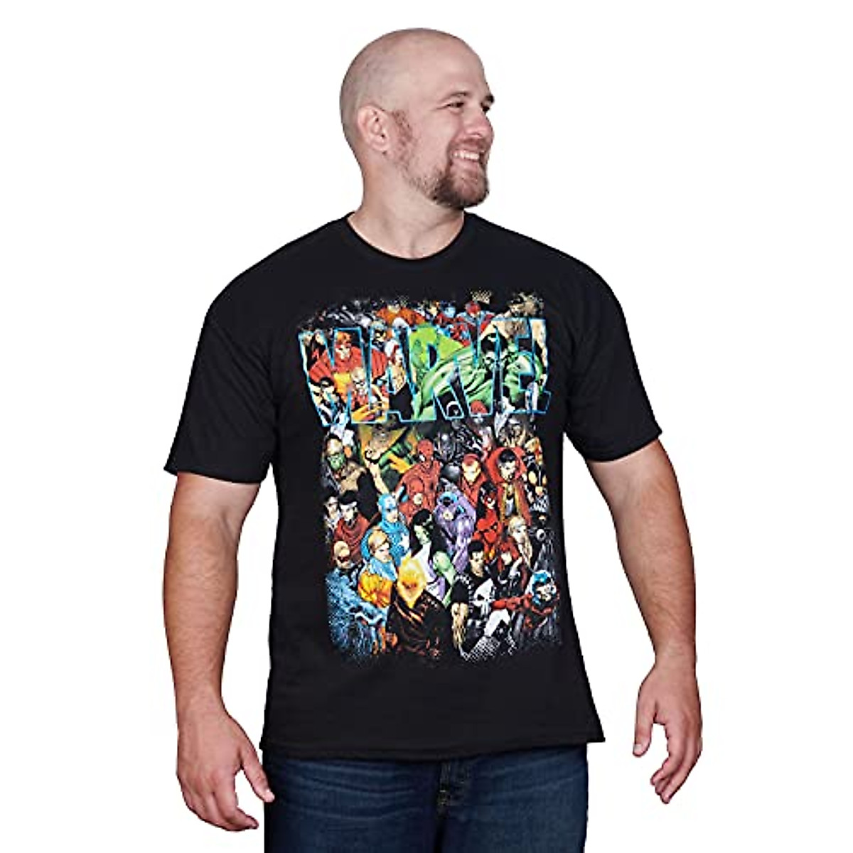 Marvel mens Marvel Team Ups Group Shot T-shirt novelty t shirts, Black, X-Large US
