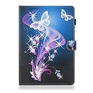 Dteck Case for Samsung Galaxy Tab A 9.7 Inch Tablet 2015 Release, SM-T550 /SM-P550 Case - Magnetic Closure Leather Protective Wallet Cute Stand Flip Cover with Stylus Pen/Pen Holder (Two Butterflies)