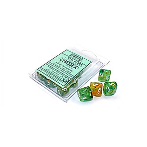 Chessex d10 Dice Set: Nebula Luminary - Spring w/White (10)