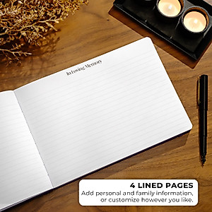 Skyline Funeral Guest Book for Memorial Service – in Loving Memory Guest Sign in Book for Funerals – 610 Entries, 10x7″ (Purple)