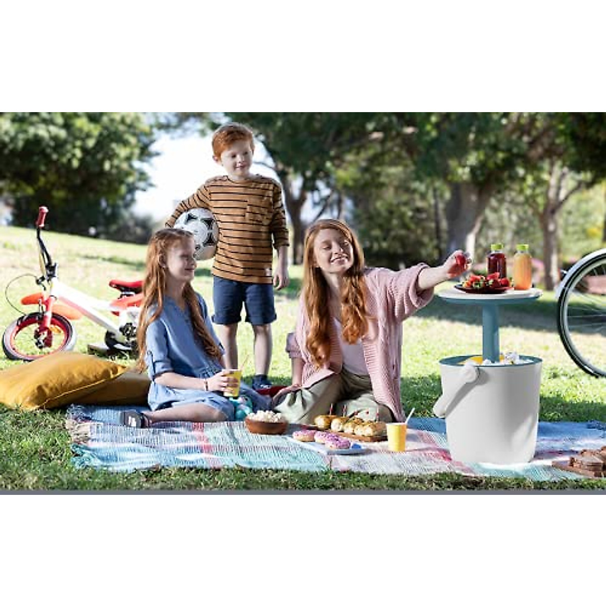 Keter Go Bar 4.2 Gallon Beer and Wine Cooler with Handle and Pop Up Outdoor Table - Perfect for Your Patio, Picnic, and Beach Accessories, Teal