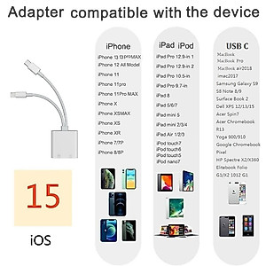 [Apple MFi Certified] iPhone Card Reader, Lightning and USB-C SD/TF Card Camera Adapter Multi-Card Reader with Dual Slot, Plug and Play Compatible with iOS and Android, for iPhone iPad, MacBook, iMac