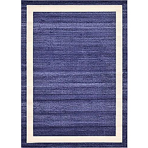 Unique Loom Del Mar Collection Area Rug - Maria (7' 1" x 10' Rectangle, Navy Blue/ Ivory)