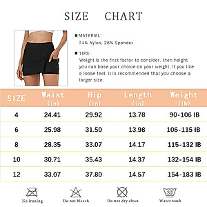 Women's Tennis Skirt Cute Golf Short Mini Skirt Skort Split Hem Bodycon Pencil Skirts for Workout Sports Athletic Black