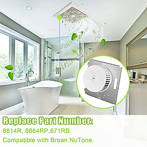 New Upgrade S97017706, 8814R, 8664RP, B Unit Ventilation Fan Motor Assembly, Compatible with Broan NuTone Bathroom Exhaust Fan, Fit for 8673, 671RB,671,672,371,763RL B,769RL B, 100CFM, 3.5 Sones