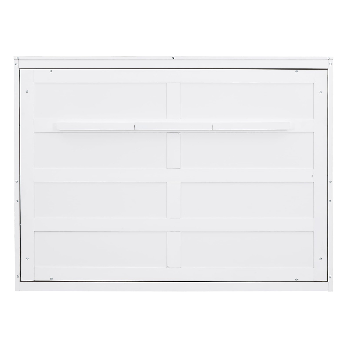 Full Size Murphy Bed Solid Wood Foldable Bed Frame Full for Kids and Teens, No Box Spring Needed (White)