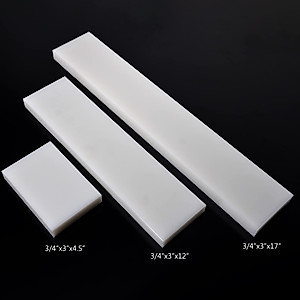 HDPE Block White PE Polyethylene Rectangular Solid Plastic Tapping Block High Density Sheet Great for DIY Projects for Machining Home Floor Improvement （3/4" x 4-½" x 3"）