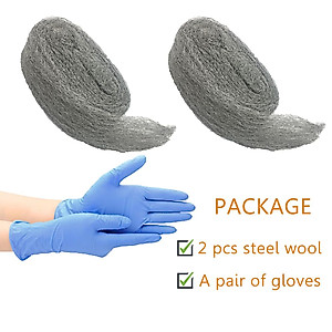Steel Wool Mice Control, 2 Pack 3" x10 Ft Hole Filler, Gap Blocker, Barrier, Protect Against Animals in Holes Holes, Siding, Pipeline, Vents for Garden, House, Garage