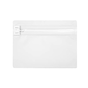 Restaurantware High Level White Plastic Locking Pouch - Child-Resistant - 8" x 2 1/4" x 6" - 10 count box