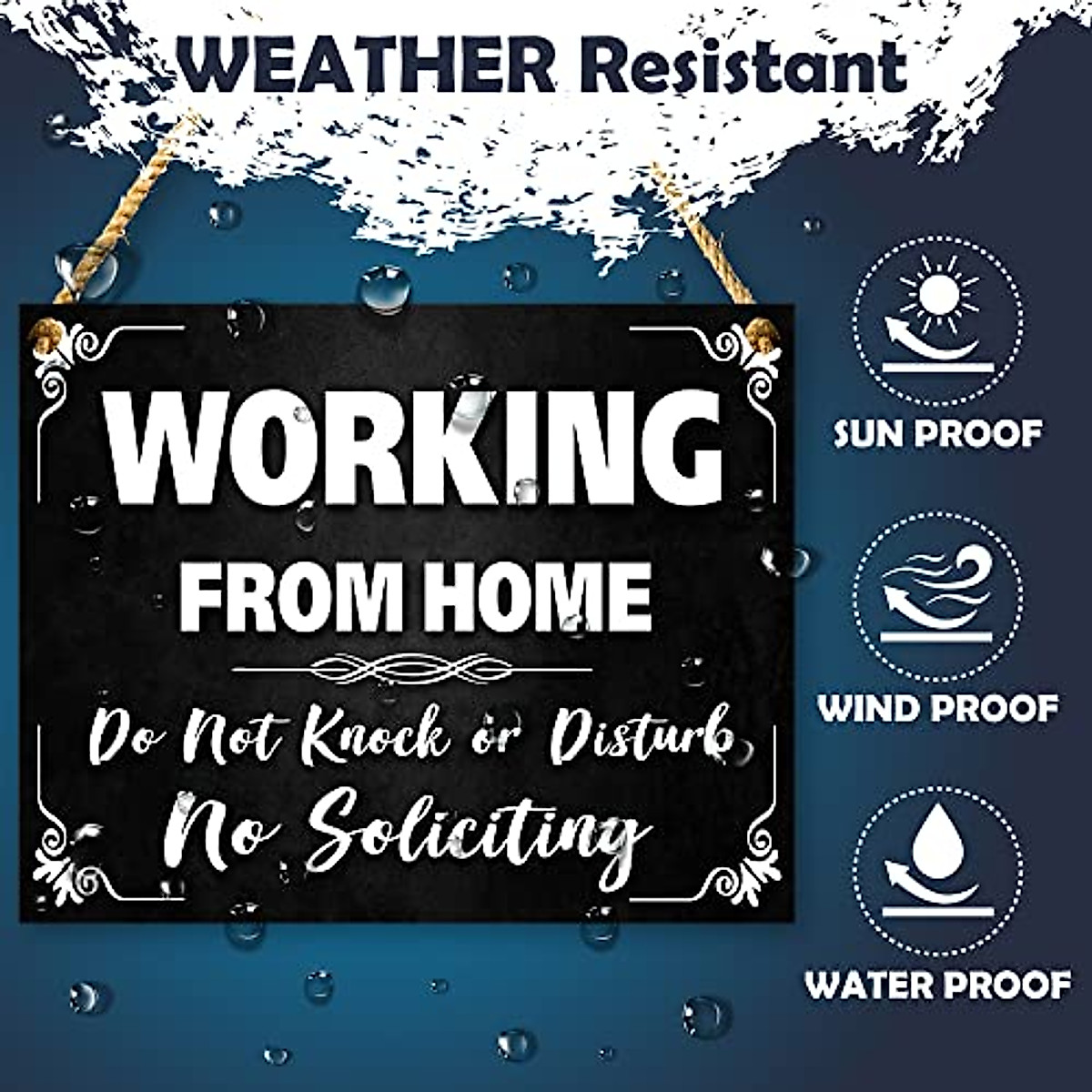 Working from Home Sign - 10 x 8 ALU Dibond Do Not Disturb Door Sign - No Soliciting Signs for Home - Home Office Door Sign - Door Signs for Home