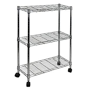 Oceanstar 3-Tier Shelving All-Purpose Utility Cart, Chrome