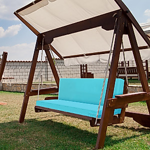 SmoothNovelty 42x18 Inch Patio Bench Cushion Covers Outdoor Waterproof UV Protection Loveseat Swing Replacement Cover with Tie Zipper Adjustable Strap Garden Seat Sofa Furniture Cushion Cover